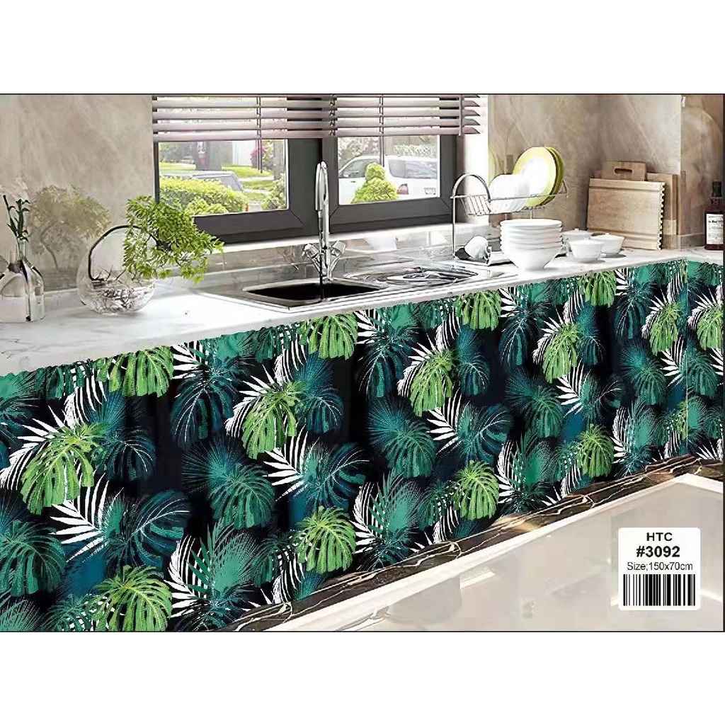 Lababo Curtain Kitchen Sink Curtain Ins style Size : 70cm × 150cm 1pc ...