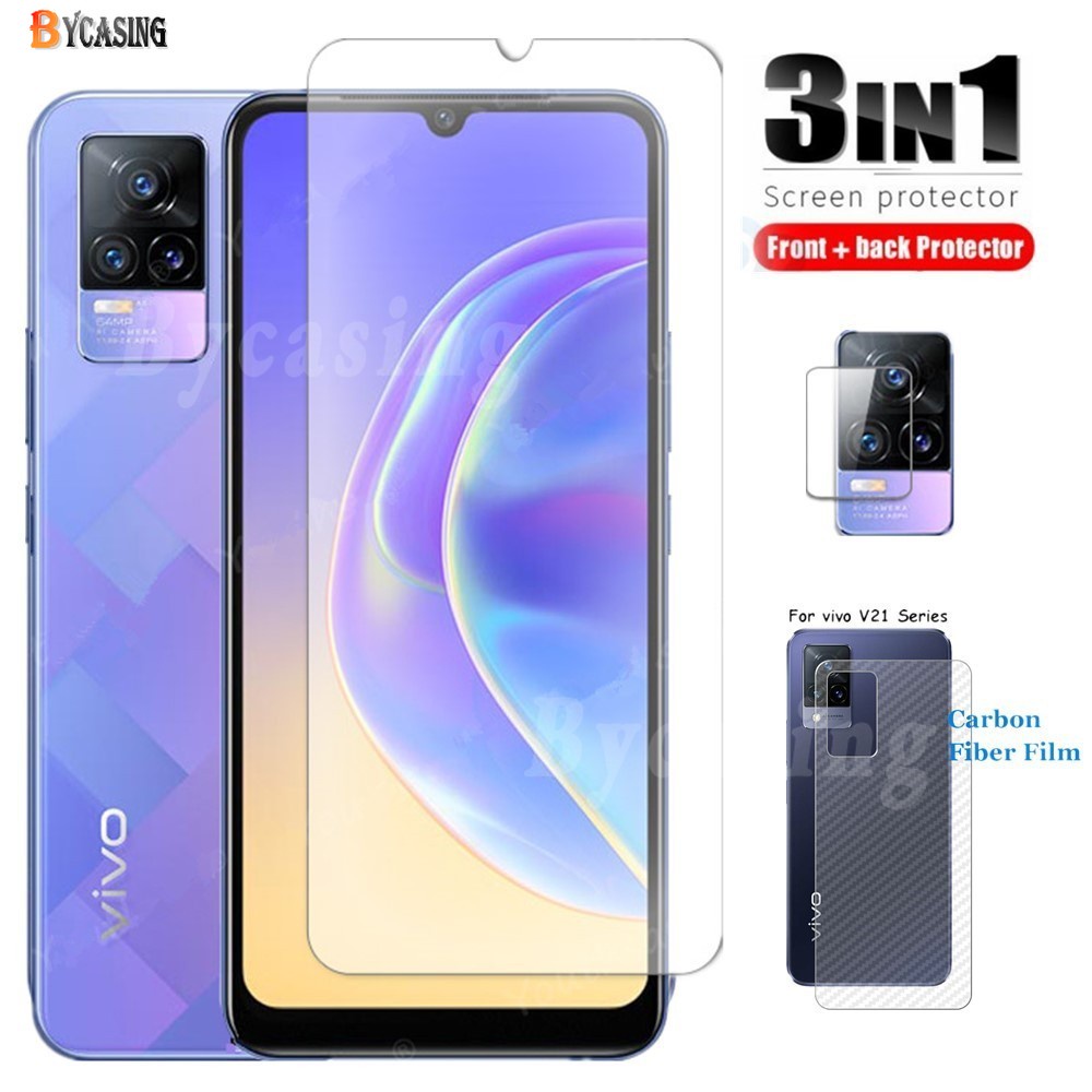3-in-1 VIVO Y21e Tempered Glass 2.5D 9H VIVO Y15S Y15A Y21T Y33S Y12A Y21 Y20S Y20i Y12S Y30 Y11 ...