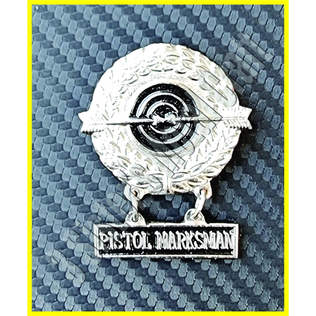 Pistol Marksman Badge, Silver Plated with Box | Shopee Philippines