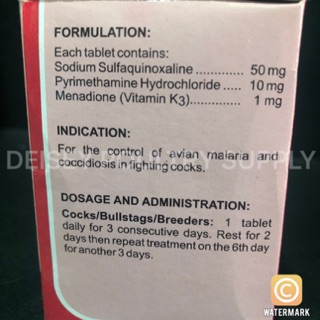 Pyristat Tablet for gamefowl (10 Tablets) | Shopee Philippines