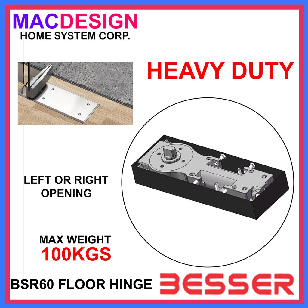 BESSER 60 Floor Spring Hinge Door Closer Hold Open | Shopee Philippines