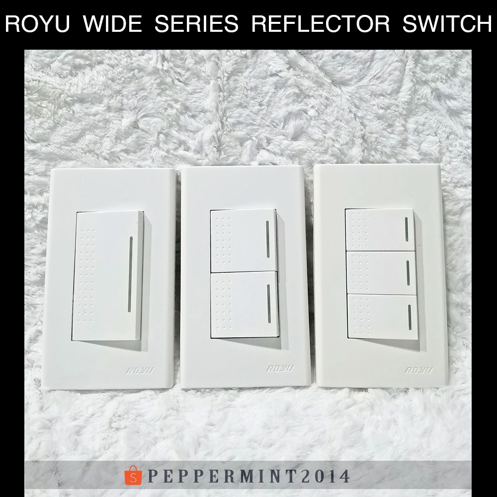 Royu Wide Series Switch with Reflector Set 1 2 and 3 Gang WD511 WD513 ...