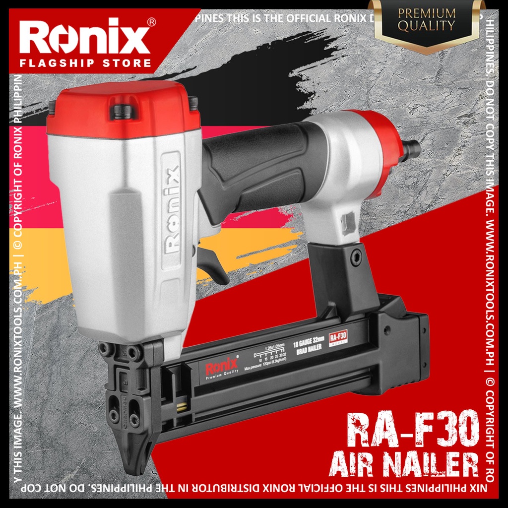 Ronix RA-F30 Premium Quality Brad Nailer, 60 - 100 psi, 18-Gauge, 32mm ...