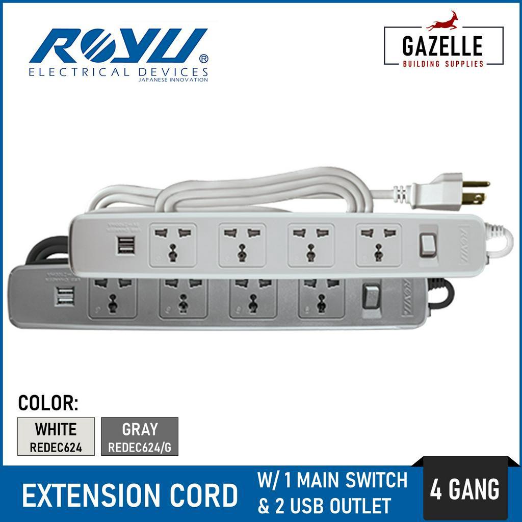 Royu Power Extension Cord Outlet with Individual Switches and USB - 4 ...