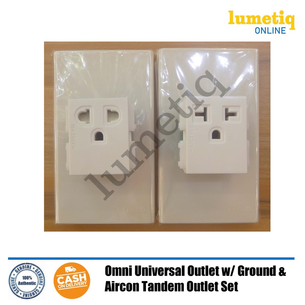 OMNI Wide Series Aircon Outlet and Universal Outlet w/ Ground Set ...