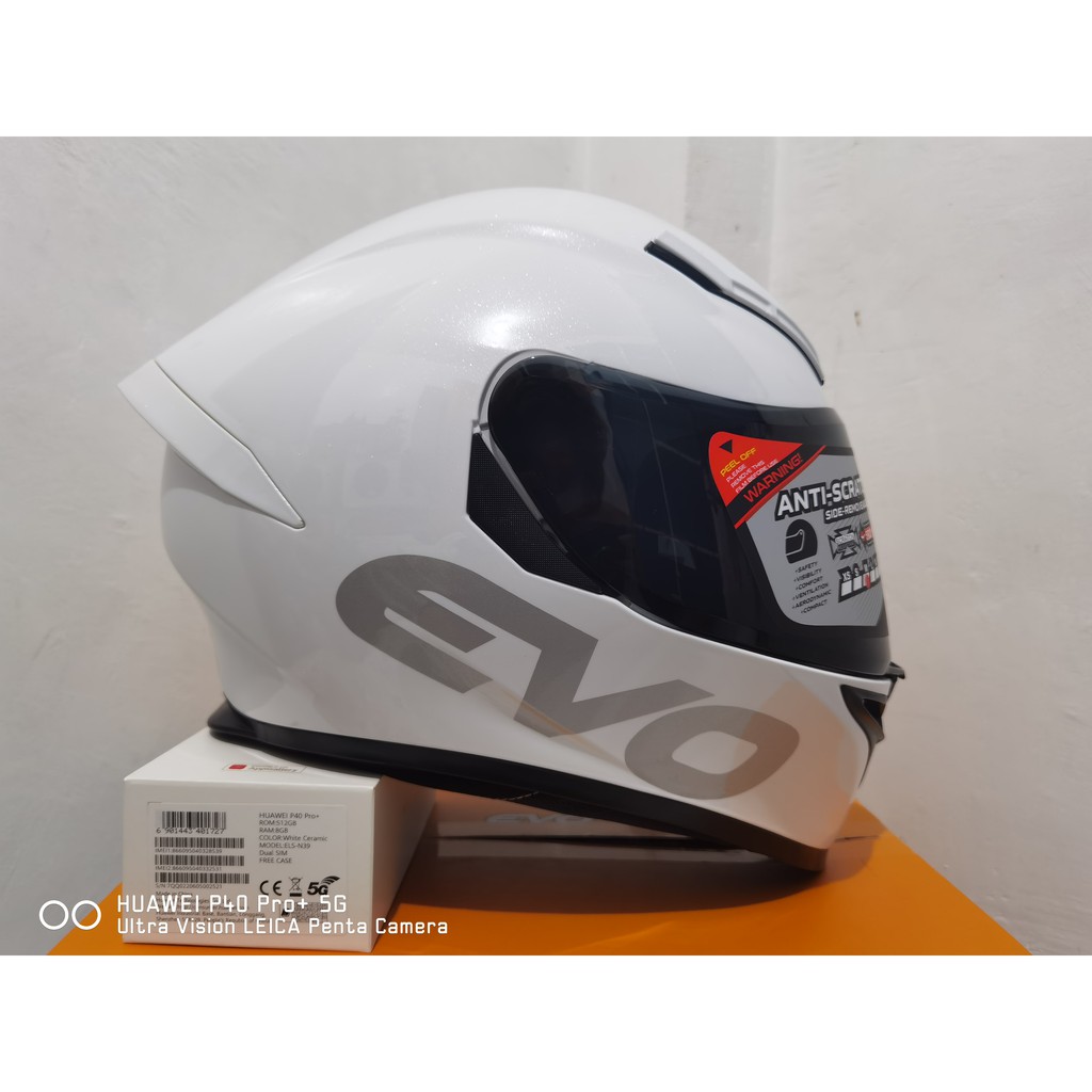 EVO GSX-3000 (PEARL WHITE) FULL FACE HELMET Shopee Philippines ...