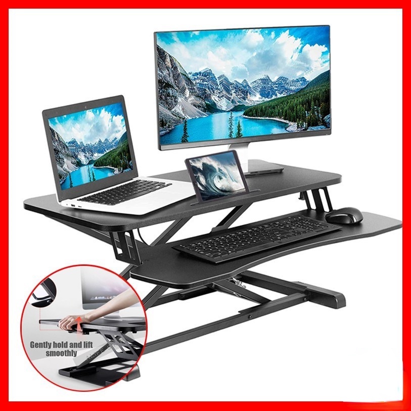Height Adjustable 32 inch Stand up Desk Converter Quick Sit to Stand ...