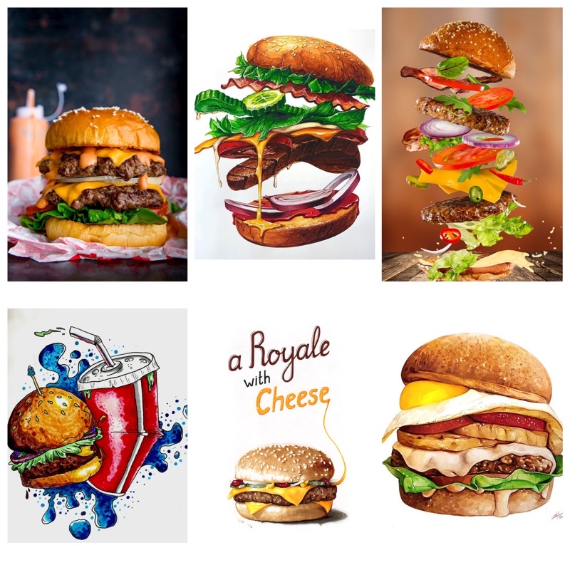 Burger Theme Wall Decor A4 Size Laminated | Shopee Philippines