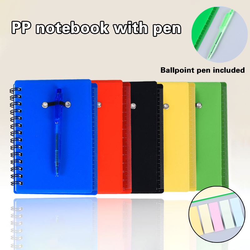 Pp Coil Note Pad with Pen Portable Notebook Simple Note-taking Note for ...