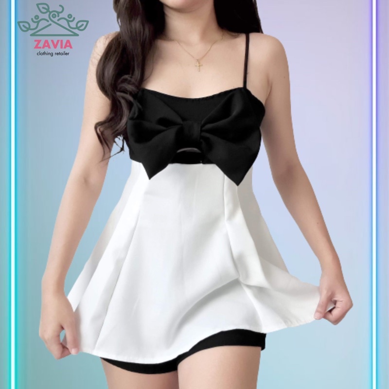 BSCO Jennie Romper (Black/White) | Shopee Philippines