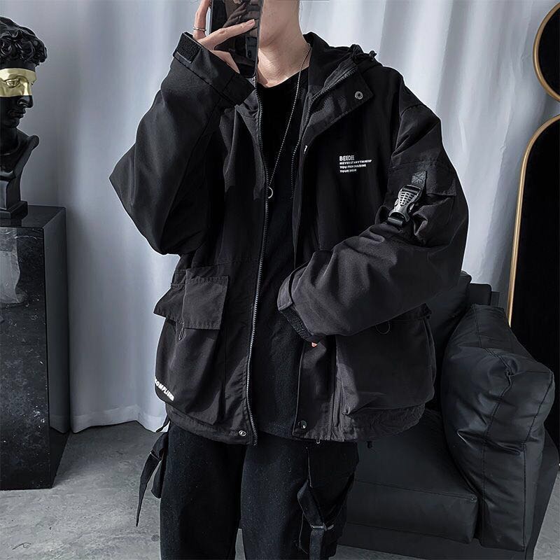 Tactical Hip Hop Cargo Techwear Jackets Coats Streetwear Cardigan ...