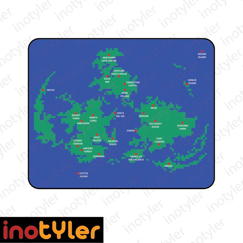 Final Fantasy 7 Final Fantasy VII FF7 Pixel Art World Map Pixelated ...