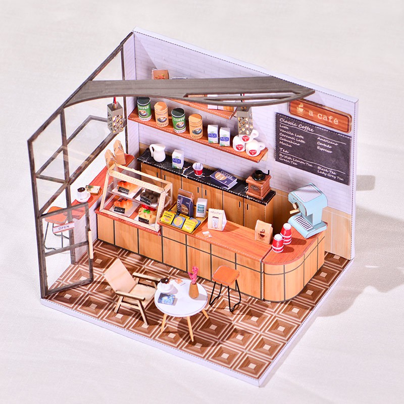 GIFTWRIGHT DIY A CAFE MINIATURE WITH DUST COVER | Shopee Philippines