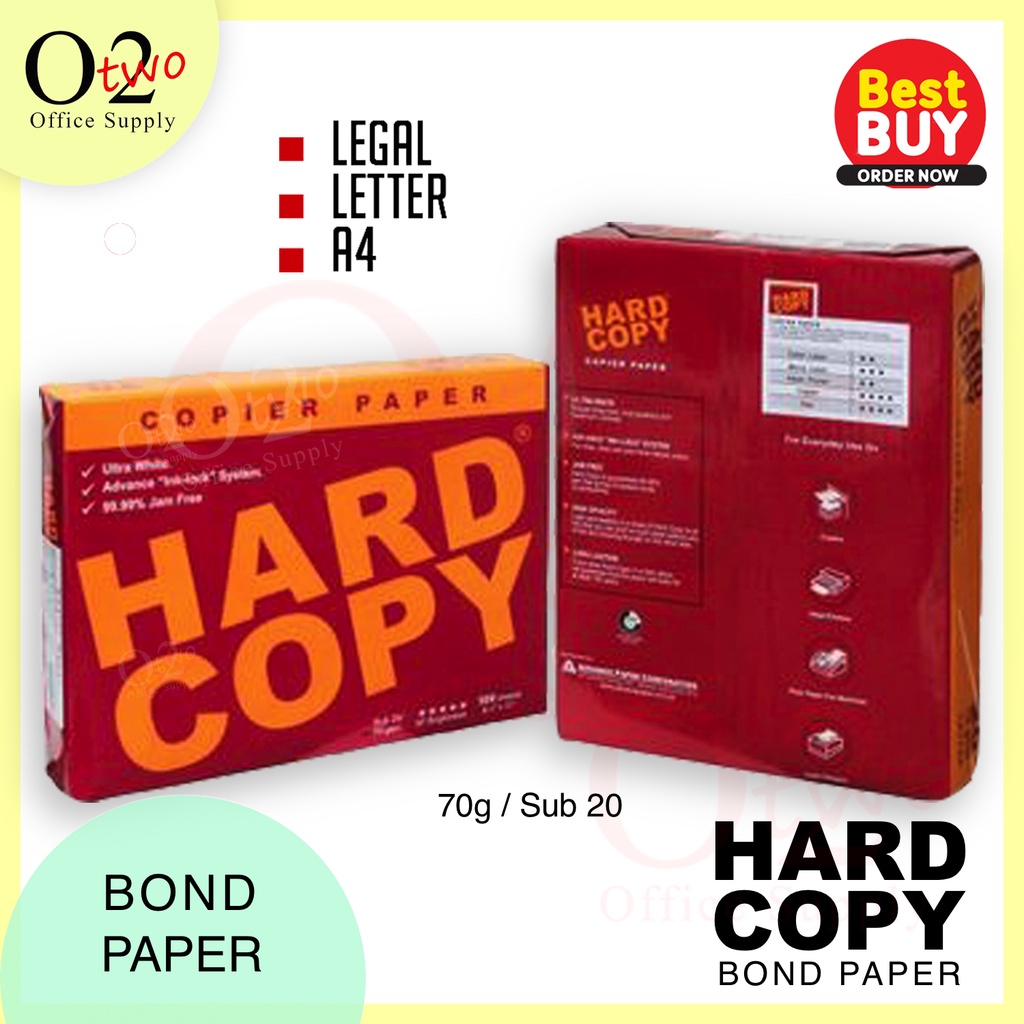 Hard Copy Paper SHORT / A4 / LONG 70gsm 500sheets | Shopee Philippines