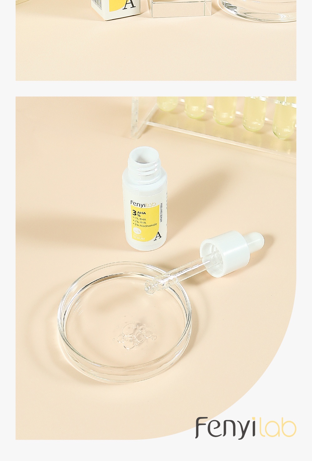 Fenyi Lab Peeling Serum 3% AHA Niacinamide Essence Shrink Pores Fade ...