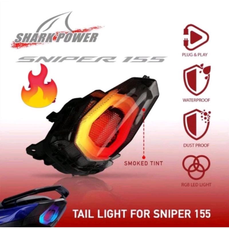TAIL LIGHT TAILIGHT FOR SNIPER 155 SHARK POWER | Shopee Philippines