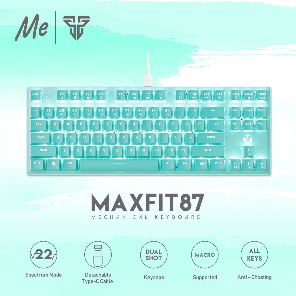 FANTECH MK856 MAXFIT MINT 87 KEYS TKL RGB KEYBOARD | Shopee Philippines