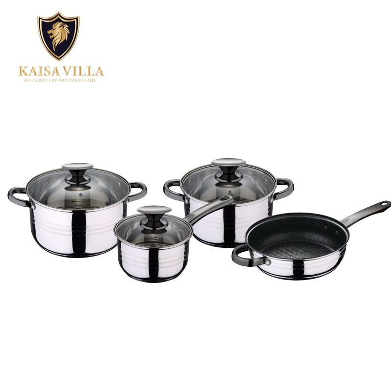 Kaisa Villa Stainless Cookware set Pan And Soup Pot 7 Pcs KV-6606 ...