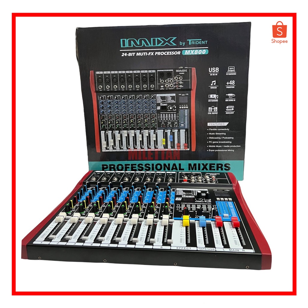 ORIGINAL TRIDENT PROFESSIONAL MIXER MX-800 WITH BLUETOOTH 24 BIT ...