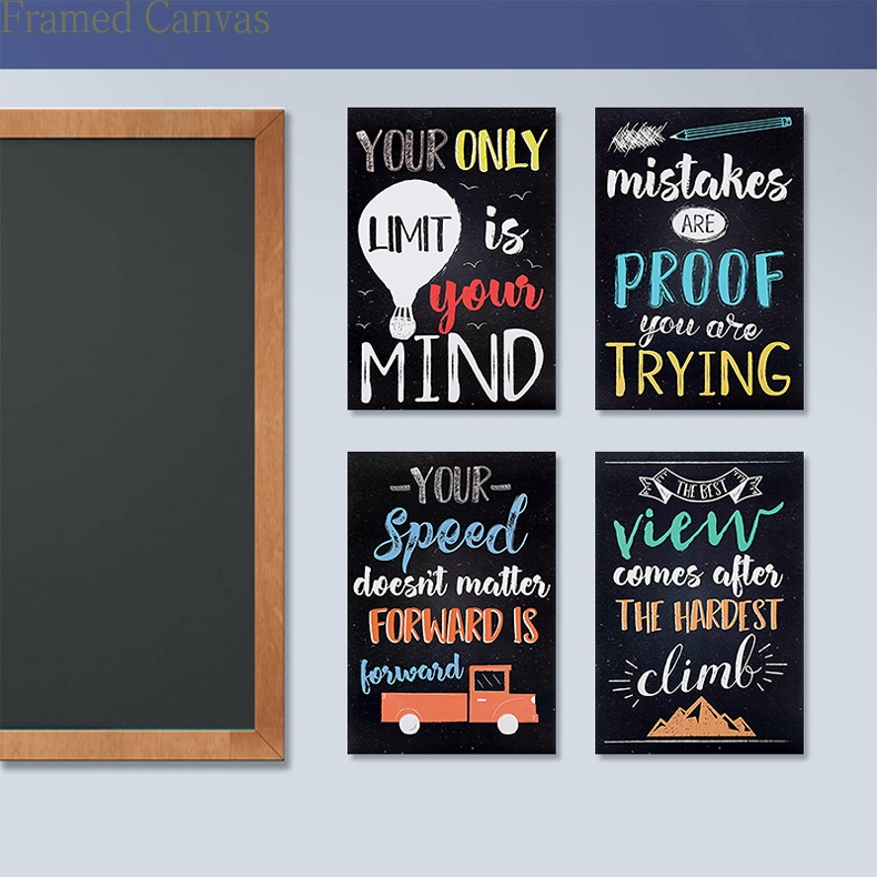 Teacher Classroom Motivational Quotes Canvas Painting Poster Prints ...