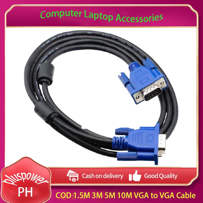 COD 1.5M 3M 5M 10M VGA to VGA Cable | Shopee Philippines