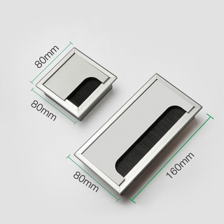 Office Hardware Matt Black Rectangle Wire Cable Grommet Aluminum Square ...