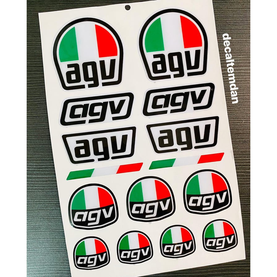 V12 - 81 - decal stamp embroided agv helmet color italian flag designed ...