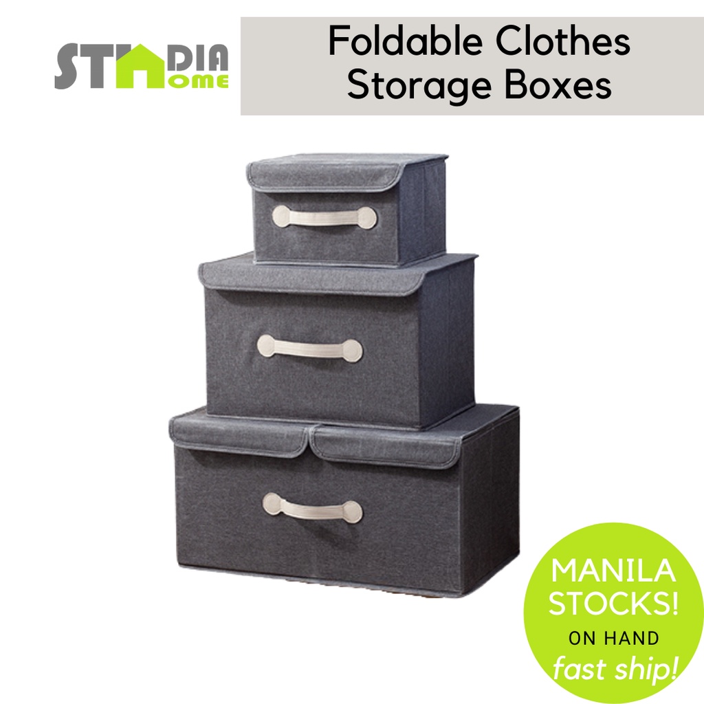 Manila Stock! Foldable Clothes Storage Box, Fabric Bin Cubes, Stackable ...