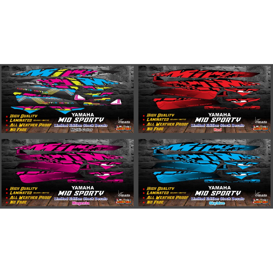 Yamaha Mio Sporty Limited Edition Stock Decals / Stickers with freebies ...