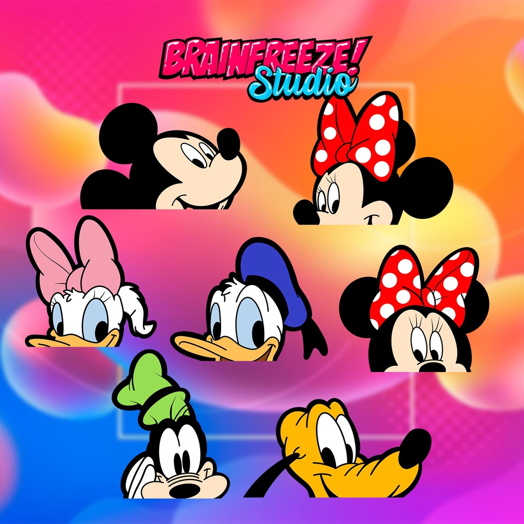 Mickey Mouse Stickers - Glossy Waterproof Tear Resistant Peeker Car ...