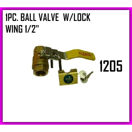 1205 Ball Valve with Lock wing 1/2 Brass for Water Meter All Copper ...
