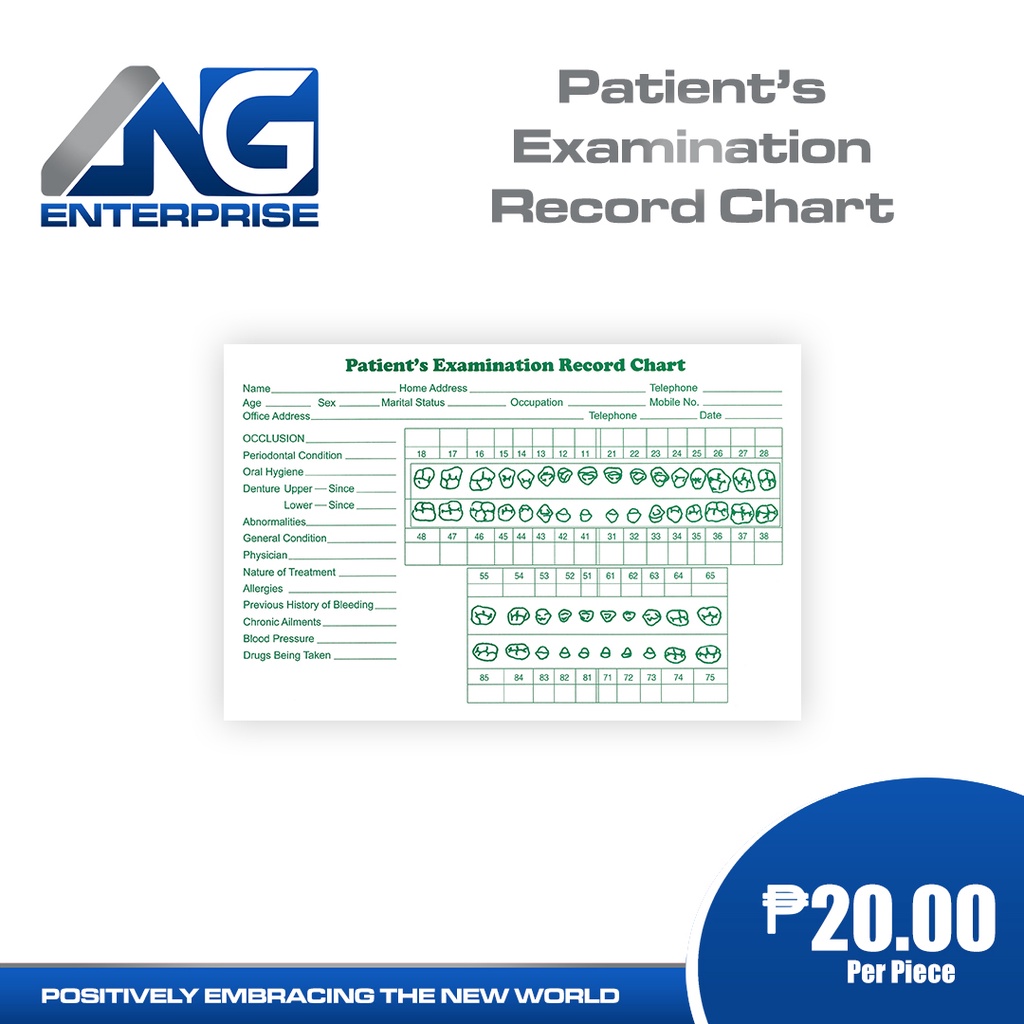 Patient’s Examination Record Chart High Quality Print | Shopee Philippines