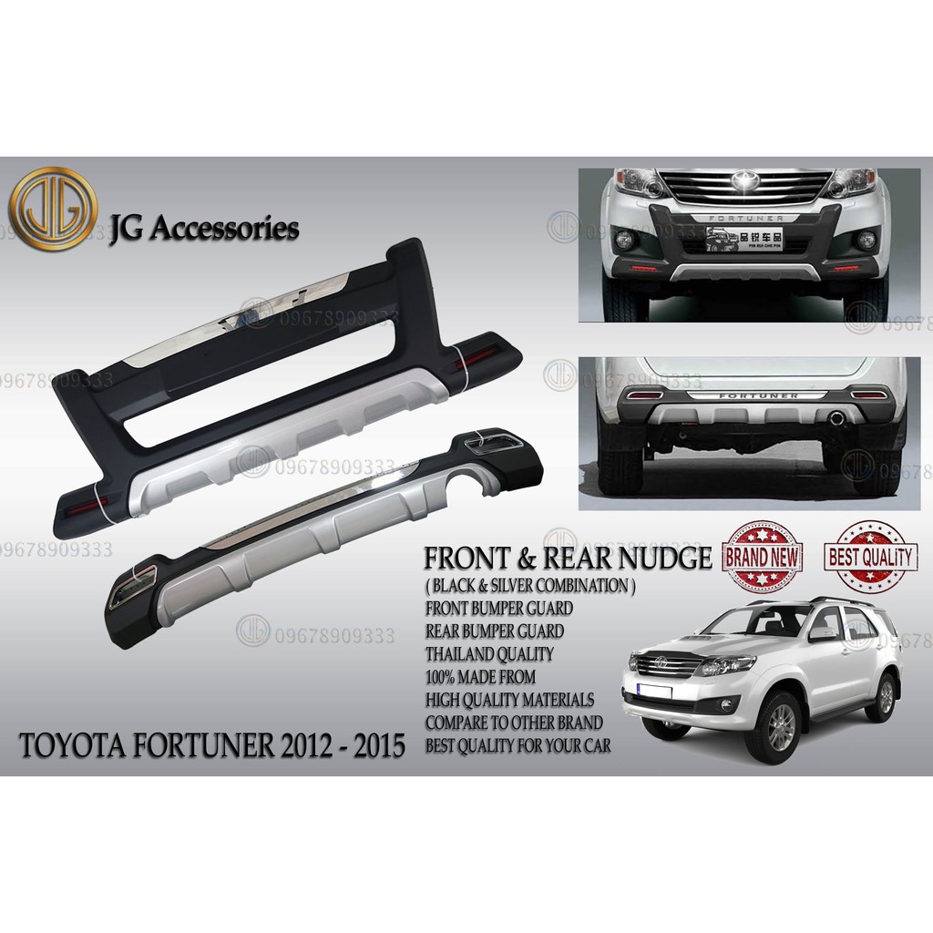TOYOTA FORTUNER 2012-2015 FRONT AND REAR BUMPER GUARD / FRONT & REAR ...