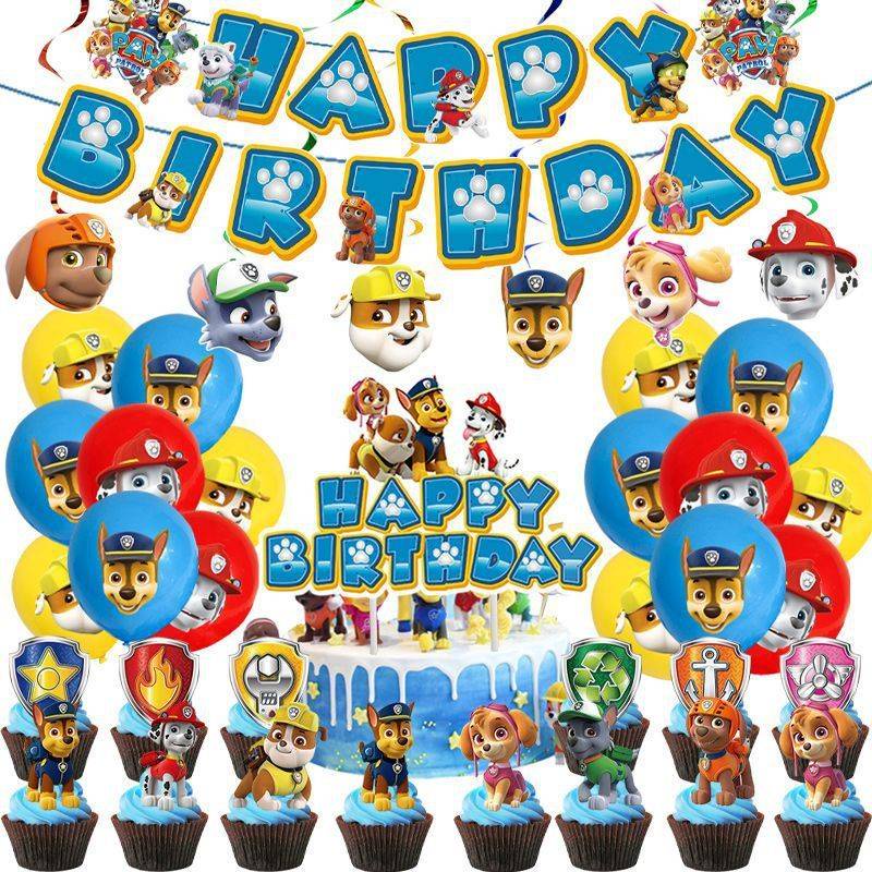 Jason Paw Patrol 2 Party Decorations Set Chase Marshall Rubble Balloons ...