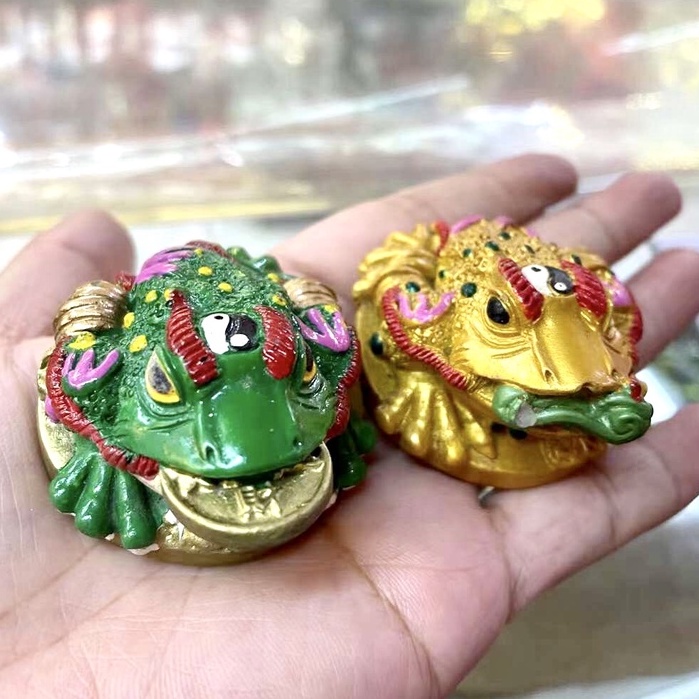 MONEY FROG ON BAGUA WITH COIN LUCKY MONEY TOAD YINYANG HOUSE DECOR ...