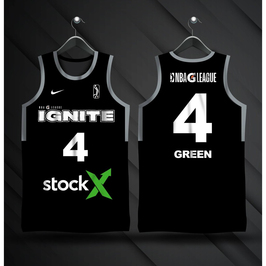 IGNITE NBA GLEAGUE | JALEN GREEN BLACK & WHITE JERSEY | GREEN#4 ...