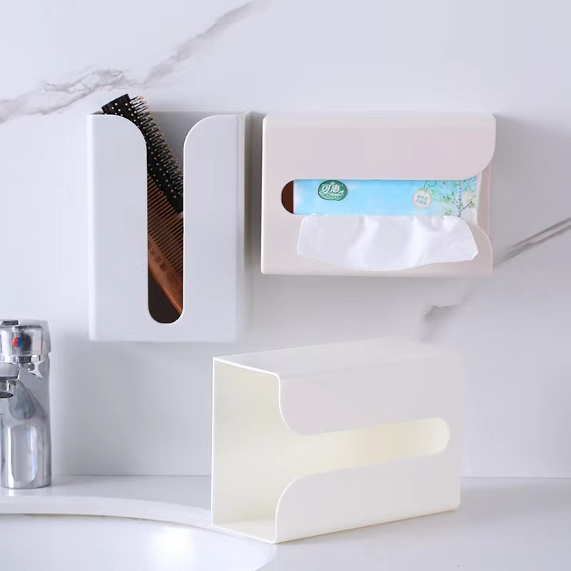 Wall Mounted Tissue Case / Home Office Table Space Saving Self Adhesive ...