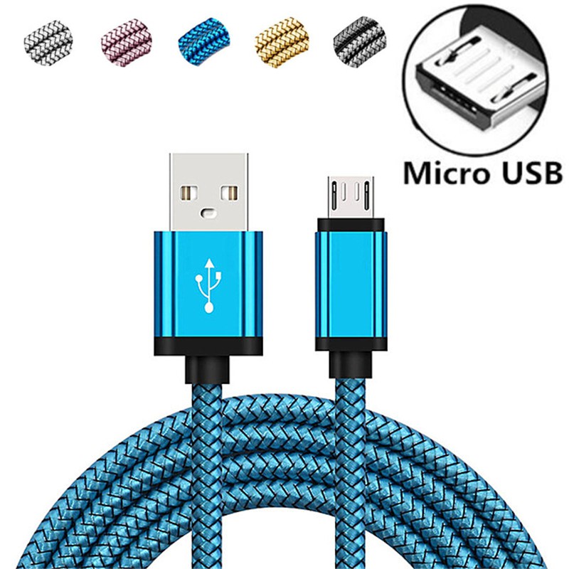 USB cable Charger Nylon weave fast charging portable cable | Shopee ...