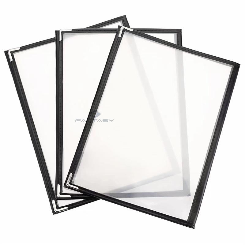 Foldable 3 Pages 6 Faces A4 Transparent Menu Cover Restaurant Menu ...