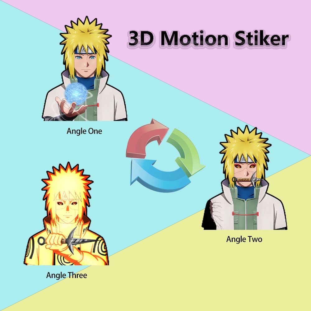 Minato Namikaze NARUTO 3D Motion Car Stickers Anime Self-adhesive ...