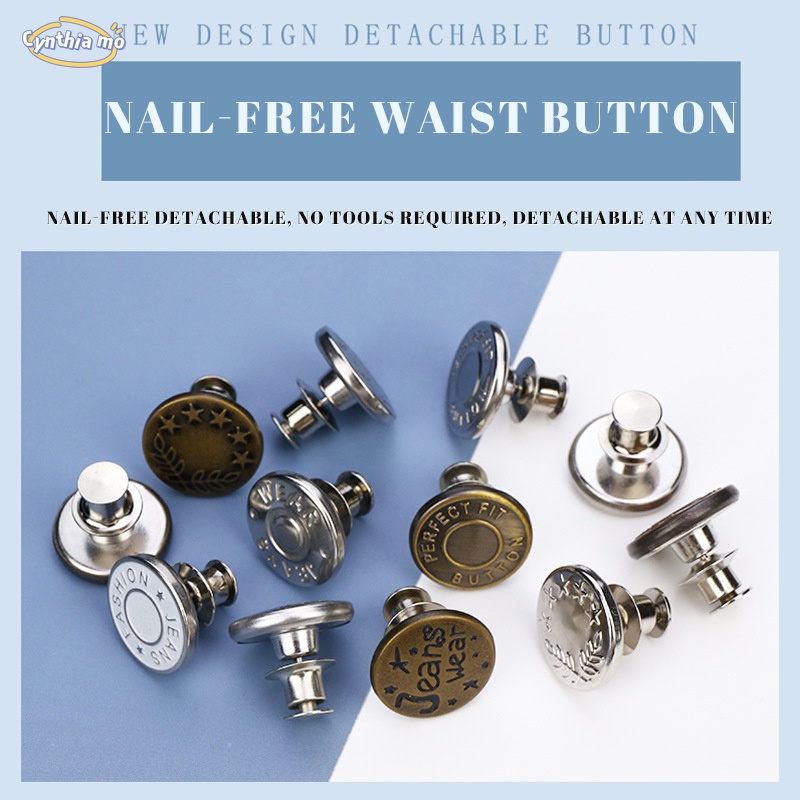 Snap Fastener Metal Jeans Buttons Perfect Fit Adjustable Clothes Button ...