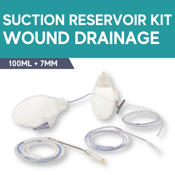 Suction Reservoir Kit / Wound Drainage 100mL + 7mm / Silicone Closed ...