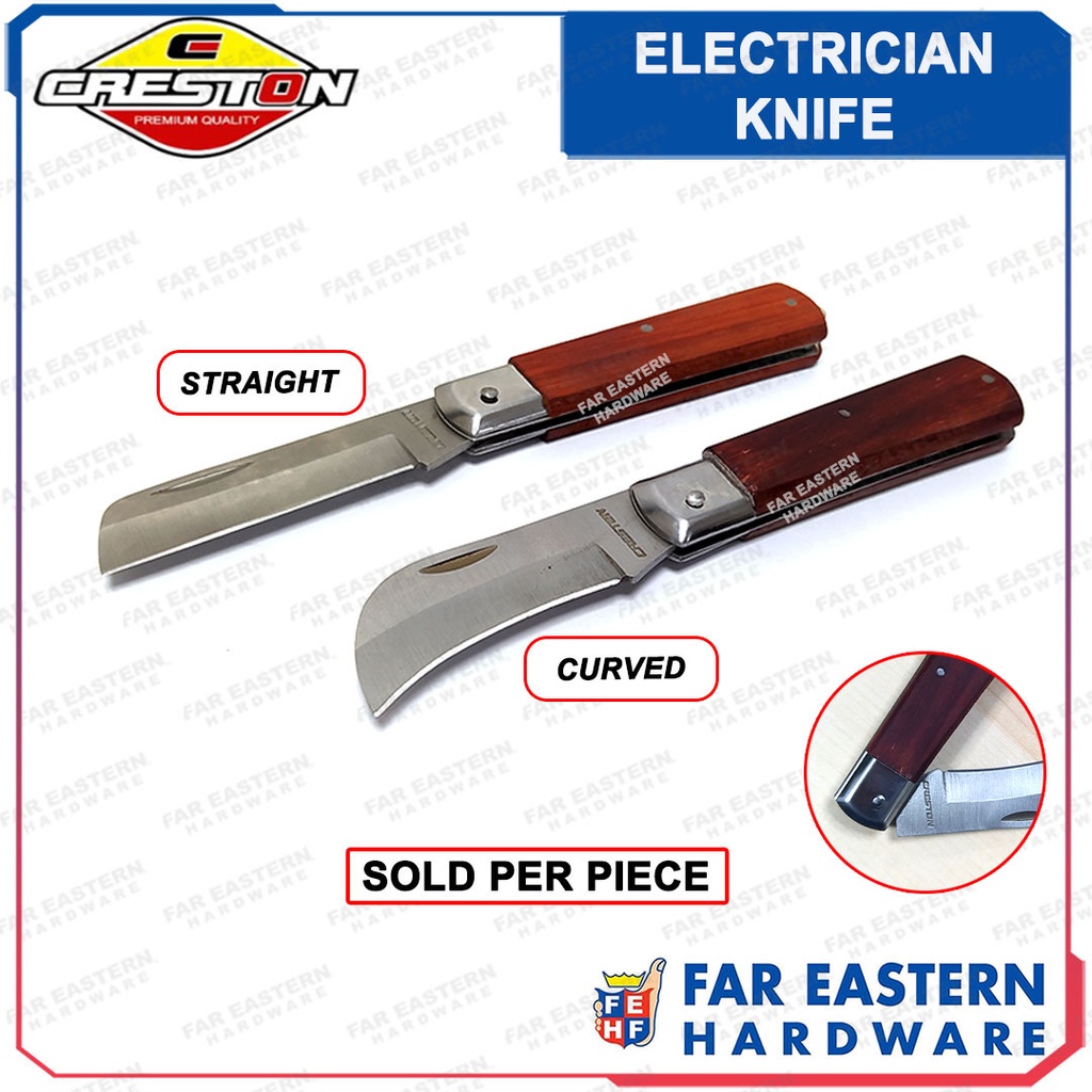 CRESTON Electricians Knife Cutter 5" Straight | Curve Blade Electrician ...