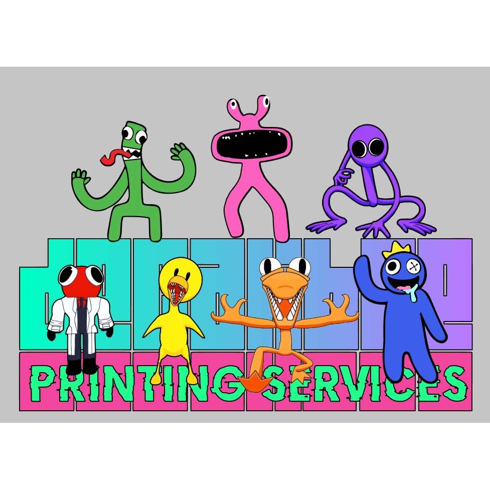 Rainbow Friends from Roblox sticker 8 inches by 11 inches (laminated ...