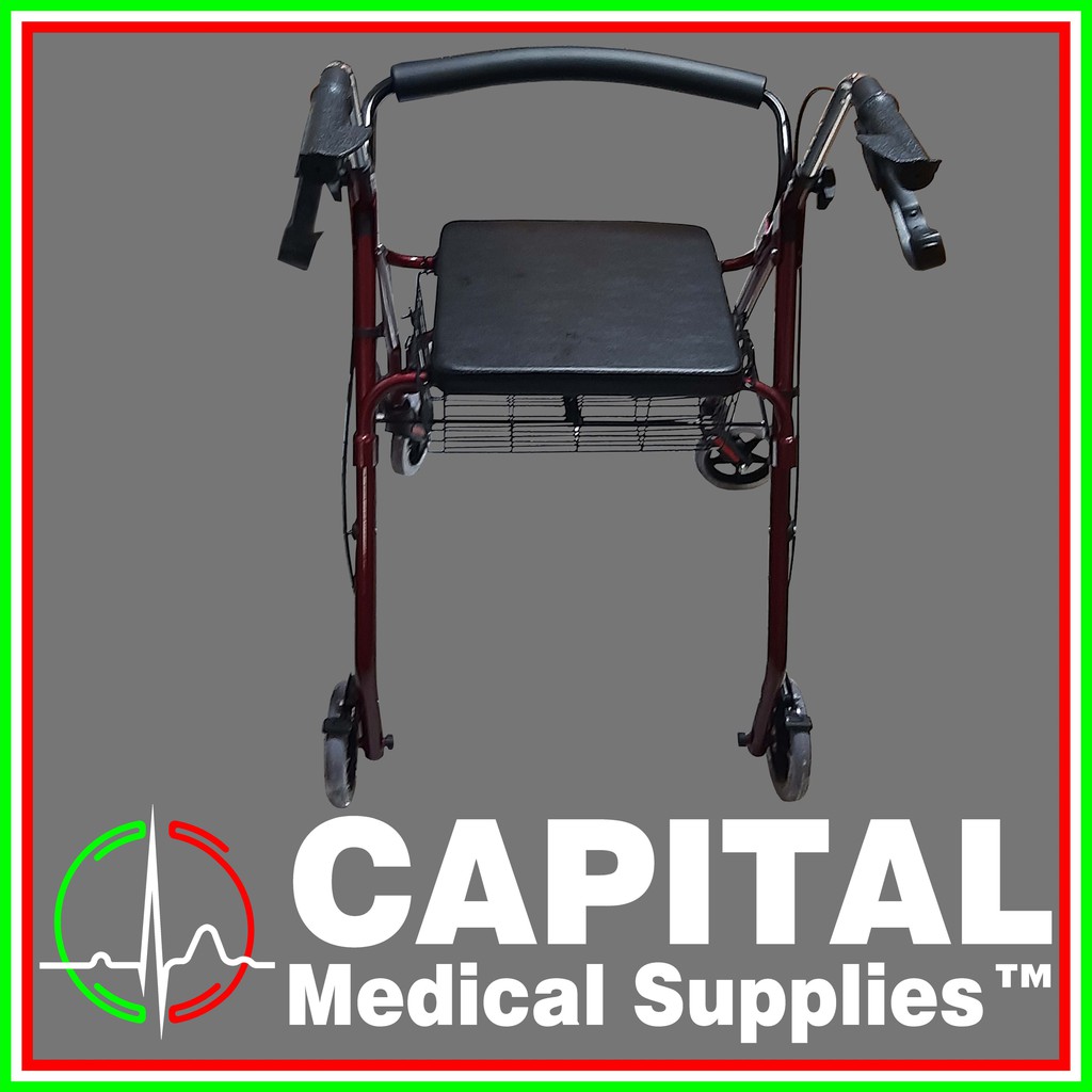 PRELOVED Walker Rollator for Adult Stainless, Magenta Red Heavy Duty ...