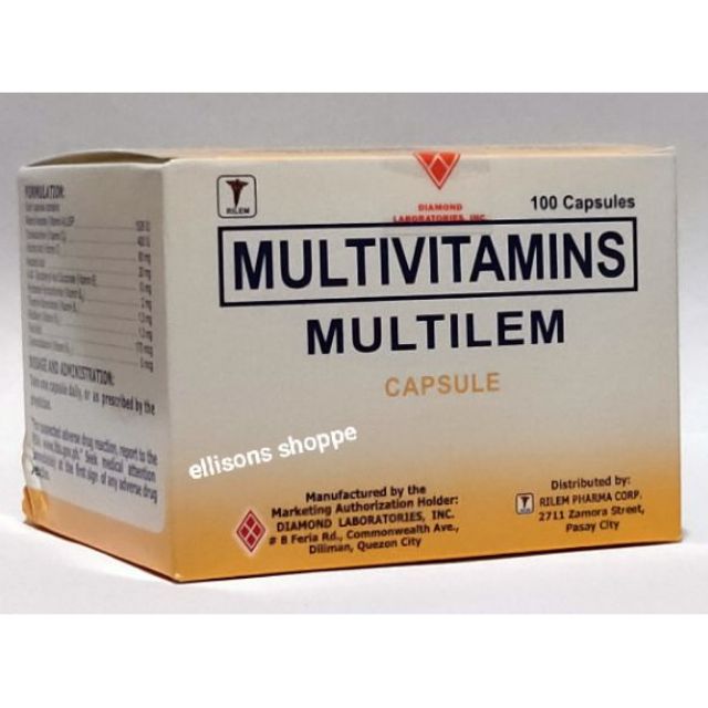 Multivitamins Multilem Capsule 100 Capsules Shopee Philippines