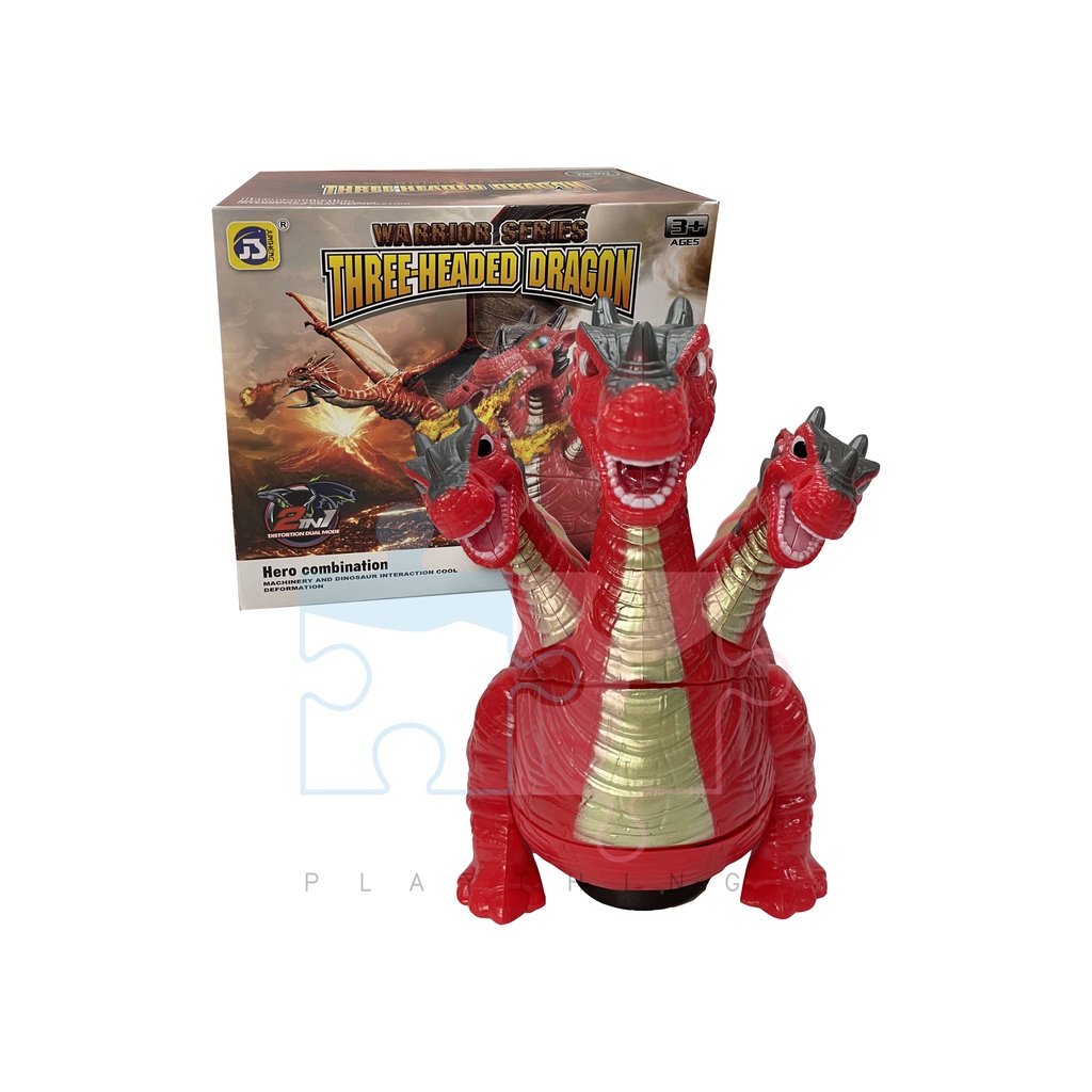 Tri-Headed Dragon Transformer with Lights and Sounds Toy Toys Kids ...