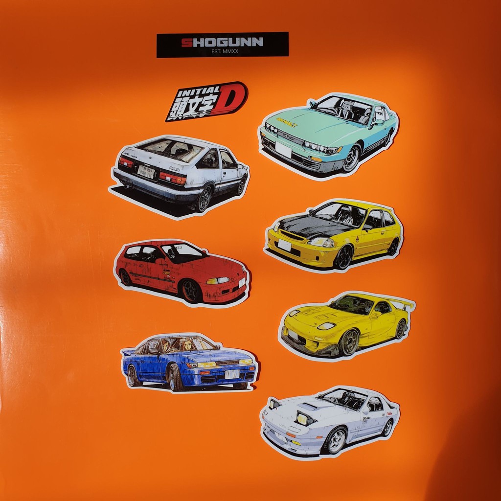 DIE CUT JDM INITIAL D ICONIC CARS STICKER PACK SET Laminated Vinyl ...