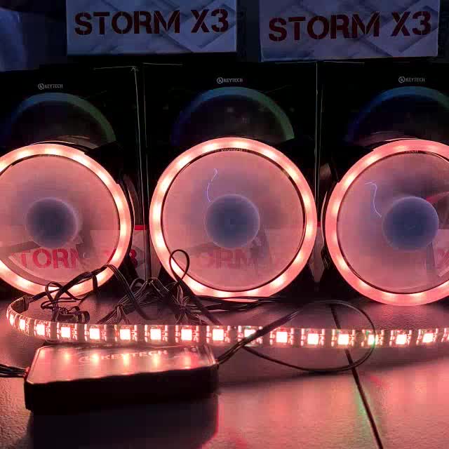 Keytech Storm X3 3-Fans RGB 120mm + 1 LED Strip RGB Package | Shopee ...