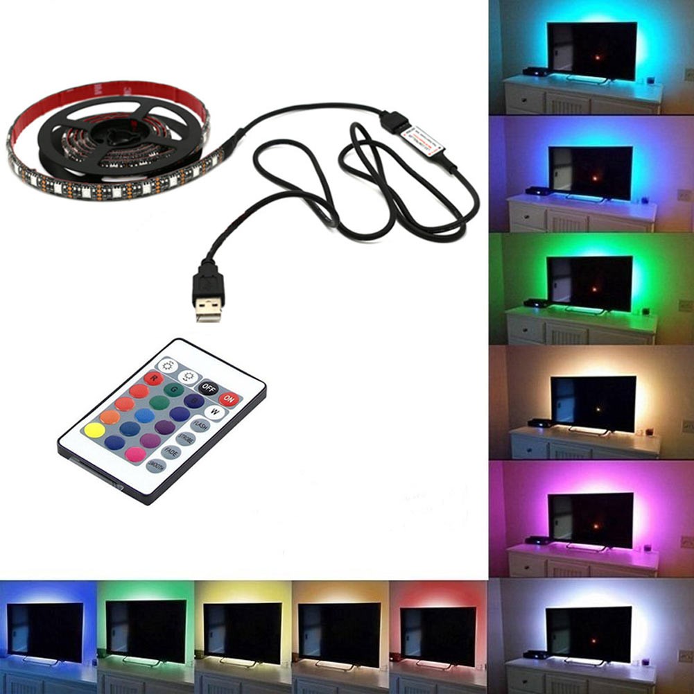 Ready Stock Led Strip Lights Rgb Led Light 5050 Usb Mood Light Multi Color Led Strip 24 Keys